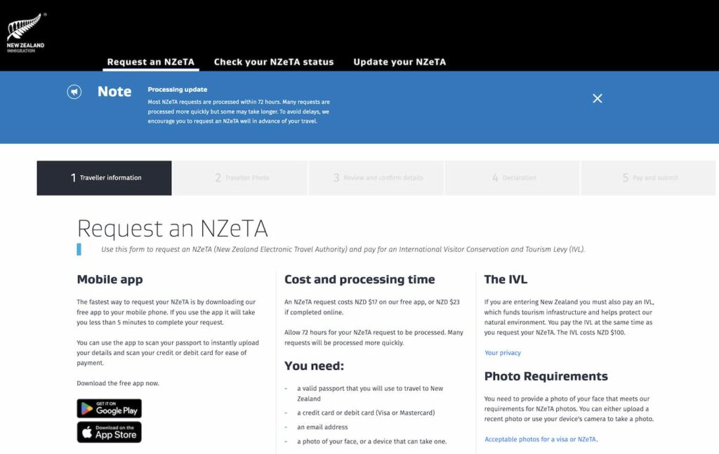 Cestovní registrace NZeTA: Jak vyplnit formulář